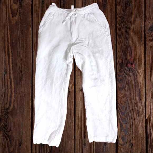 Cubavera | Pants & Jumpsuits | Cubavera White Linen Wide Leg Drawstring ...